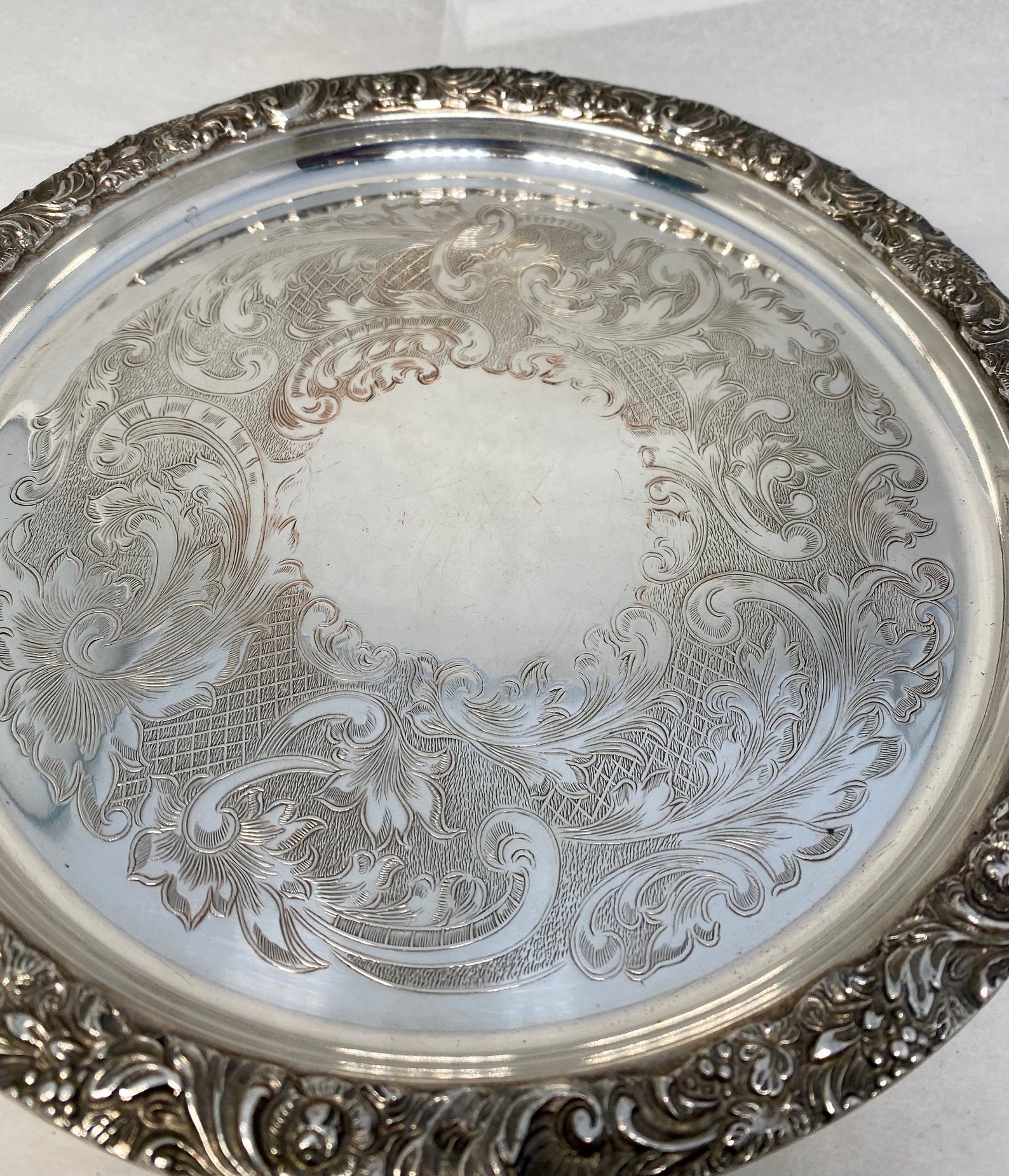 Vintage Sheffield Silverplate Tray | Etsy