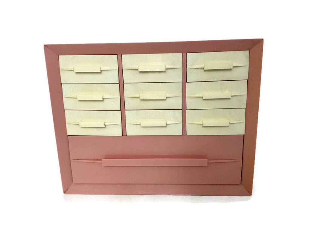 Midcentury Rare Pink Storage Cabinet by Akro-mils - Etsy