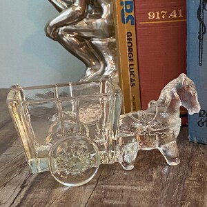 Vintage Glass Donkey Cart - Etsy