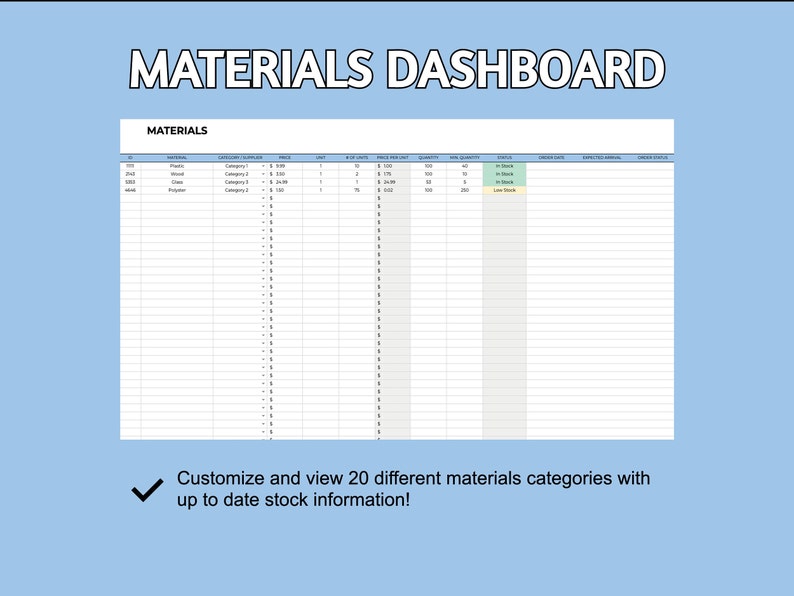Inventory Management Tracker Small Business Spreadsheet Template ...