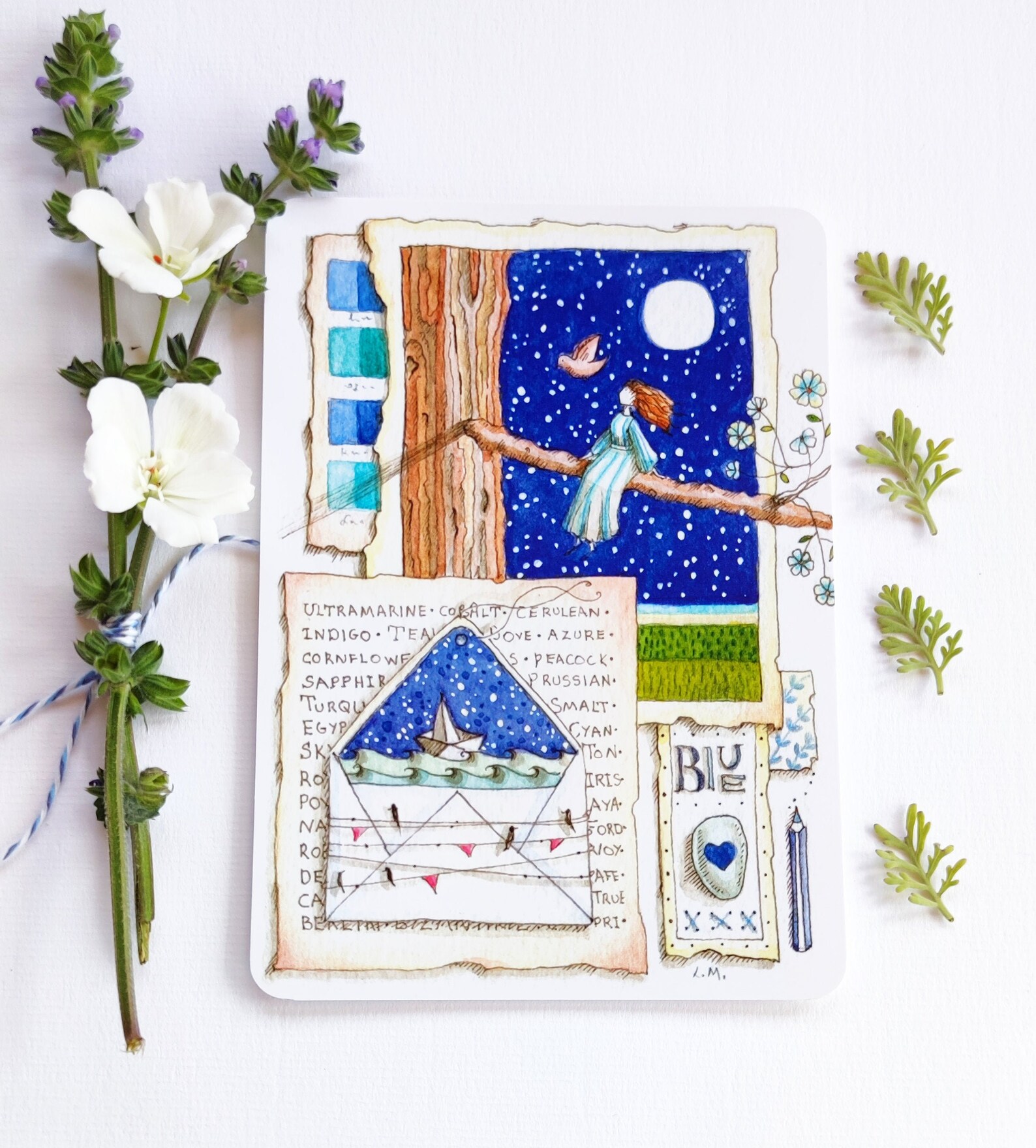 A Love Letter to Blue Postcard Set - Etsy