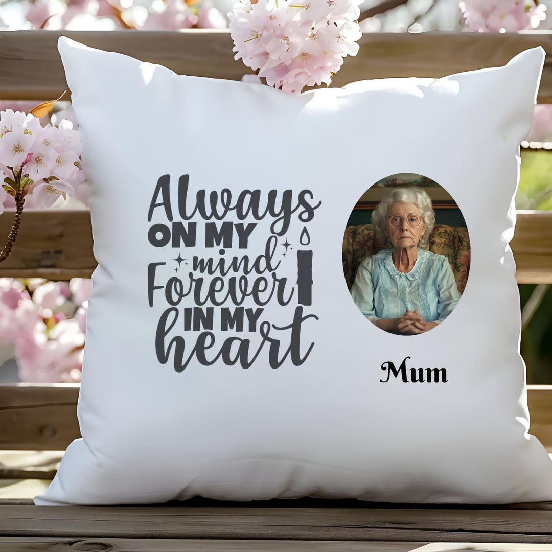 Personalised Memorial Memory Photo Cushion Cover. Photo Cover. Memory ...