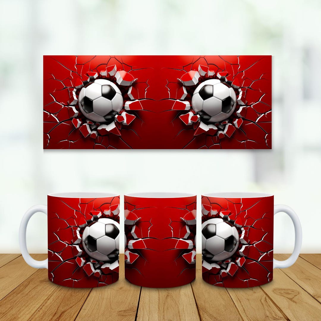 Football 3D Design Coffee Mug. Full Wrap Mug, Ceramic Tea Coffee Mug - Etsy