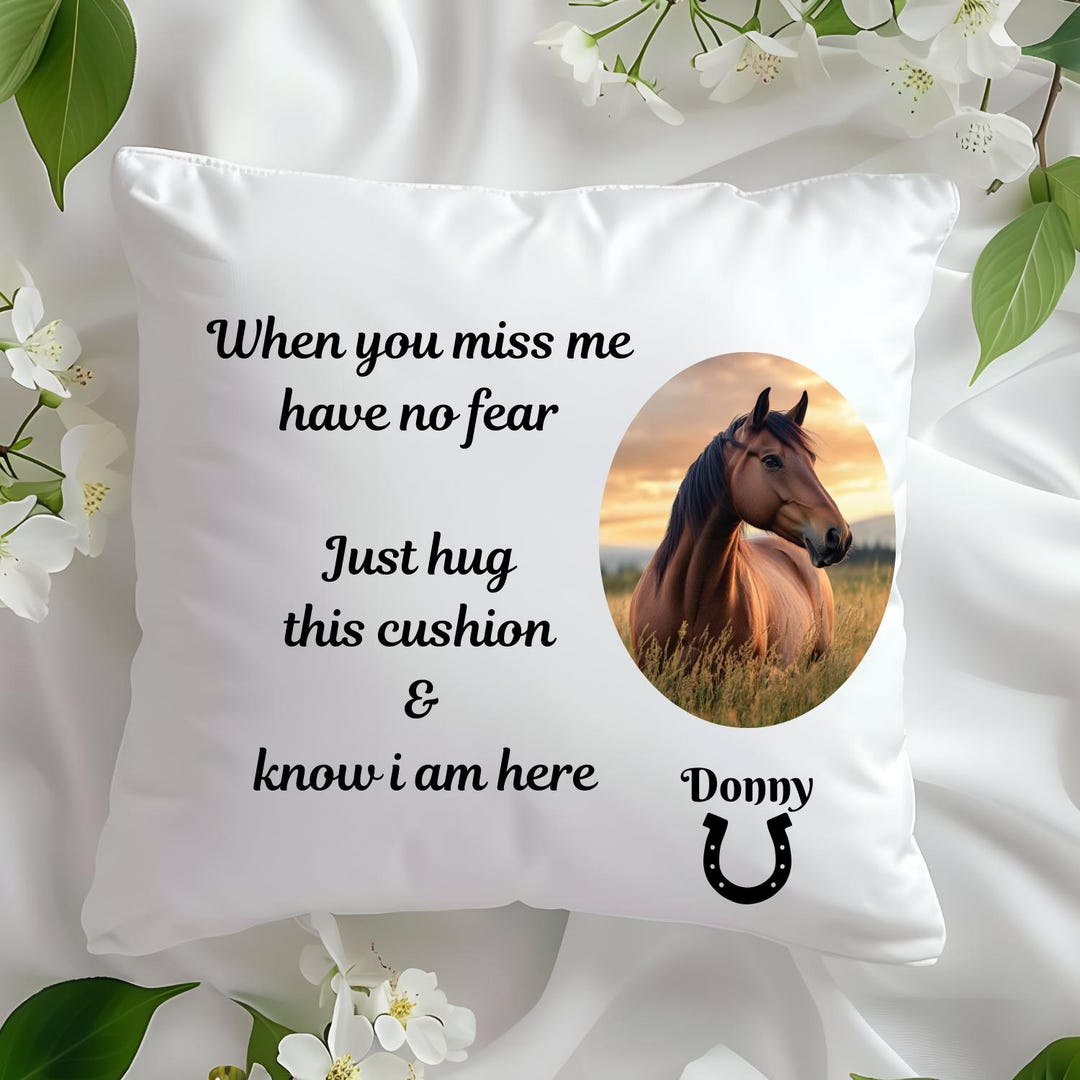 Personalised Memorial Memory Horse Cushion Cover. Photo Cover. Memory ...