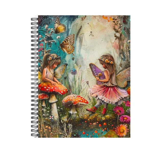 Vintage Fairy Design Notebook. 2 Sizes. Lined Paper Journal Notebook - Etsy