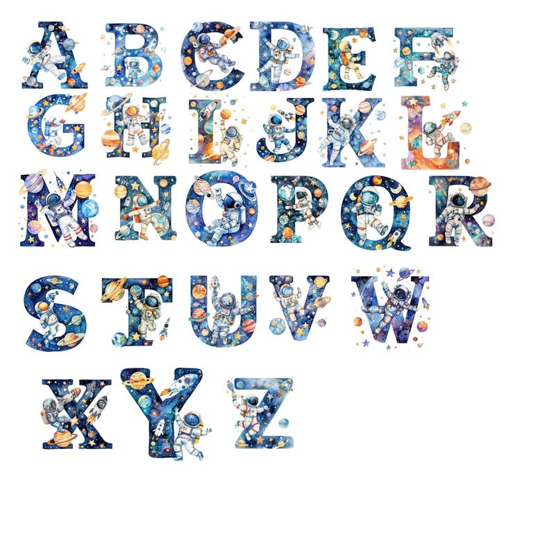 Custom Alphabet Space Design Cushion Cover. Decorative Cushion With ...
