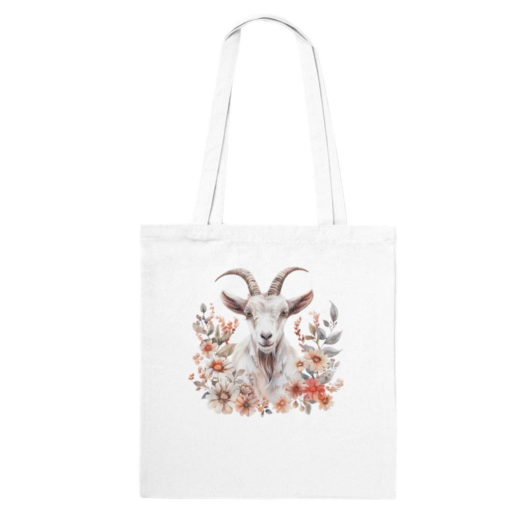 Classic Tote Bag With Goat Design. Shopping Bag, School Bag, Office Bag ...