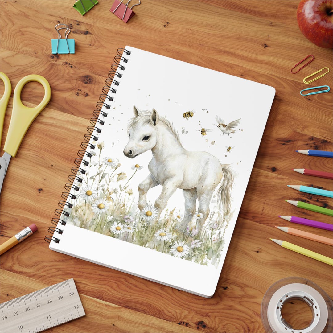 Foal Pony Horse Spiral Notebook, Cute Horse Journal, Sketchbook ...