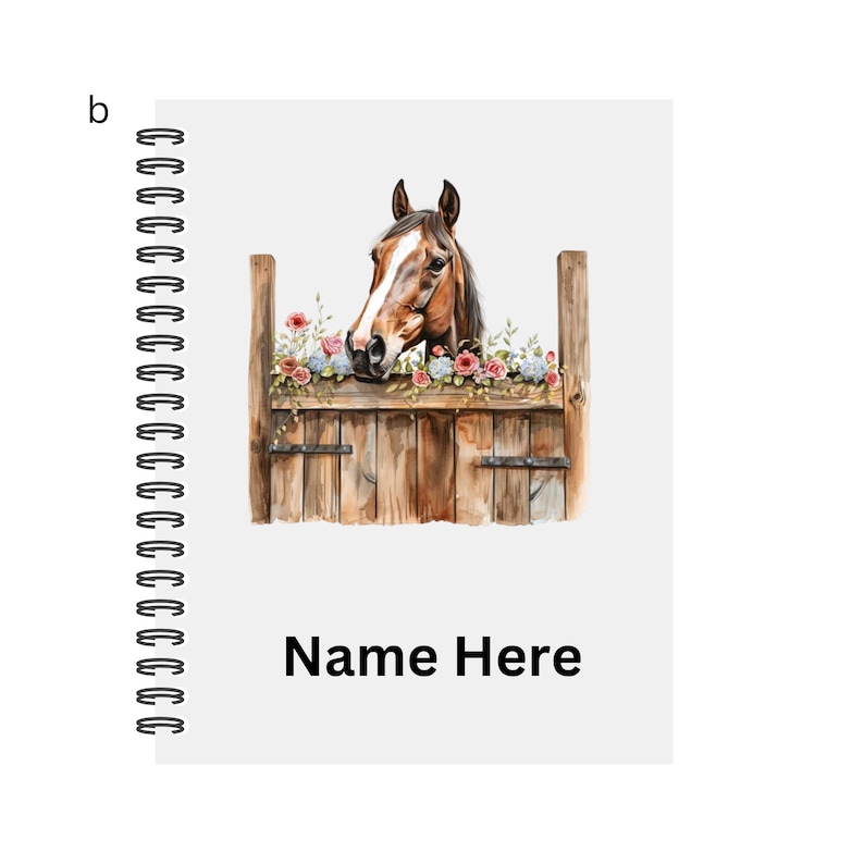Personalised Notebook. Horse Designs. 2 Sizes. 4 Options. Plain or ...
