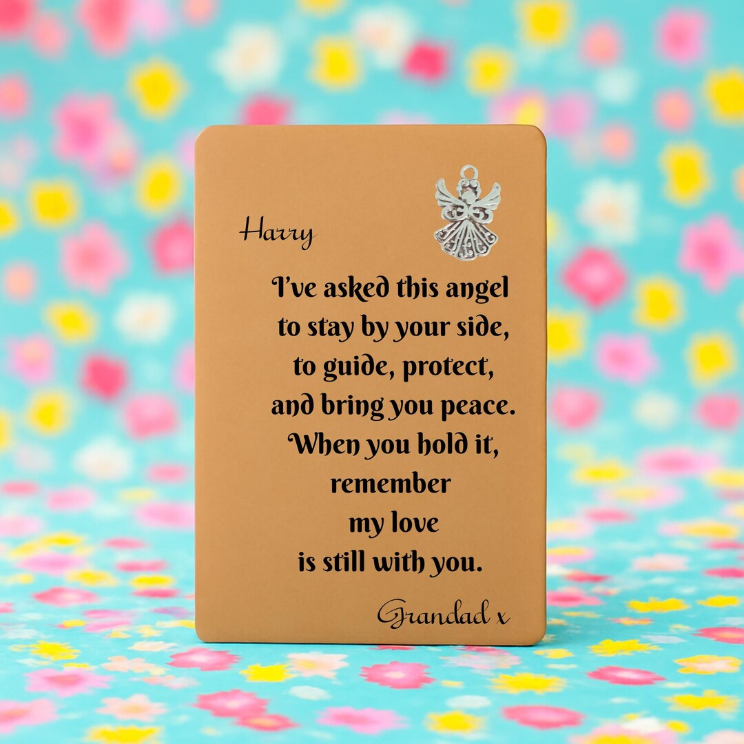 Guardian Angel Charm Keepsake Card – Tibetan Silver Charm Personalised ...