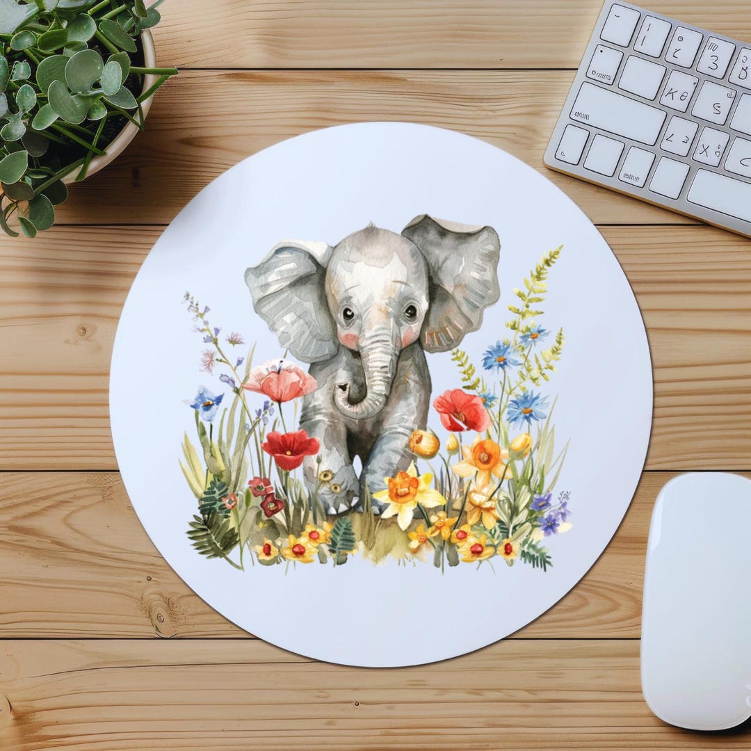 Elephant Mouse Pad, Elephant Design Mouse Mat. Desk Accessories ...