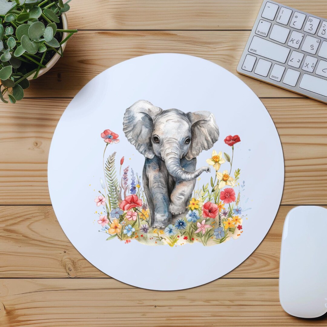 Elephant Mouse Pad, Elephant Design Mouse Mat. Desk Accessories ...