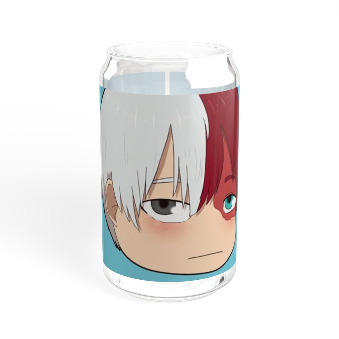 Young Todoroki Face My Hero Academia Glass Cup Anime Inspired Drinkware ...