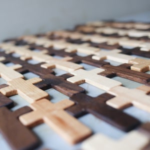 Solid Wood Pocket Crosses Maple and Walnut - Etsy