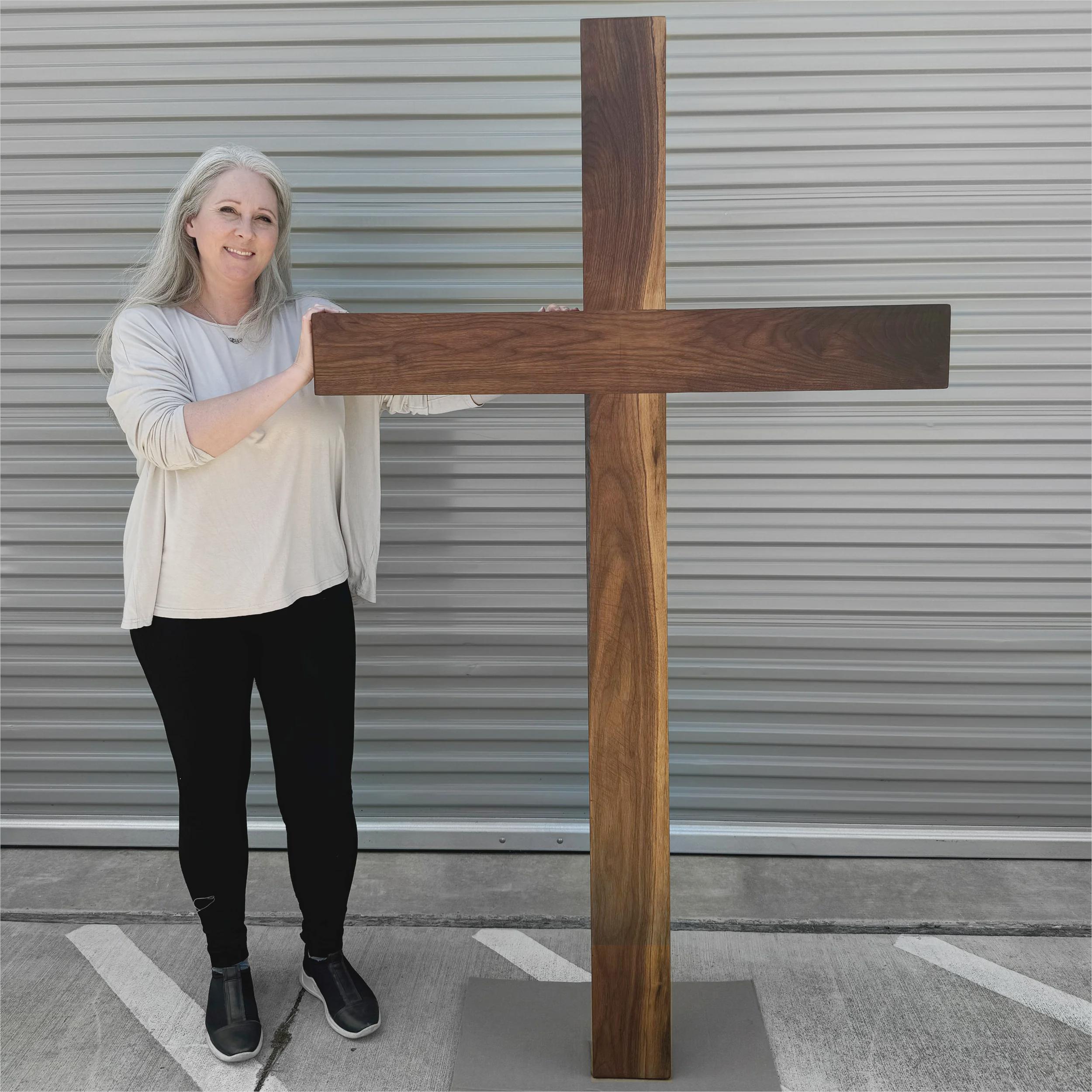 Simple Wooden Cross - Solid Walnut - Etsy
