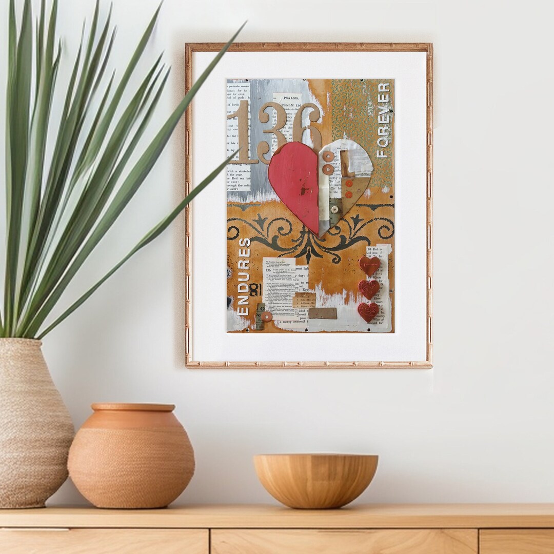 His Love Endures Forever Collage Art Print - Etsy