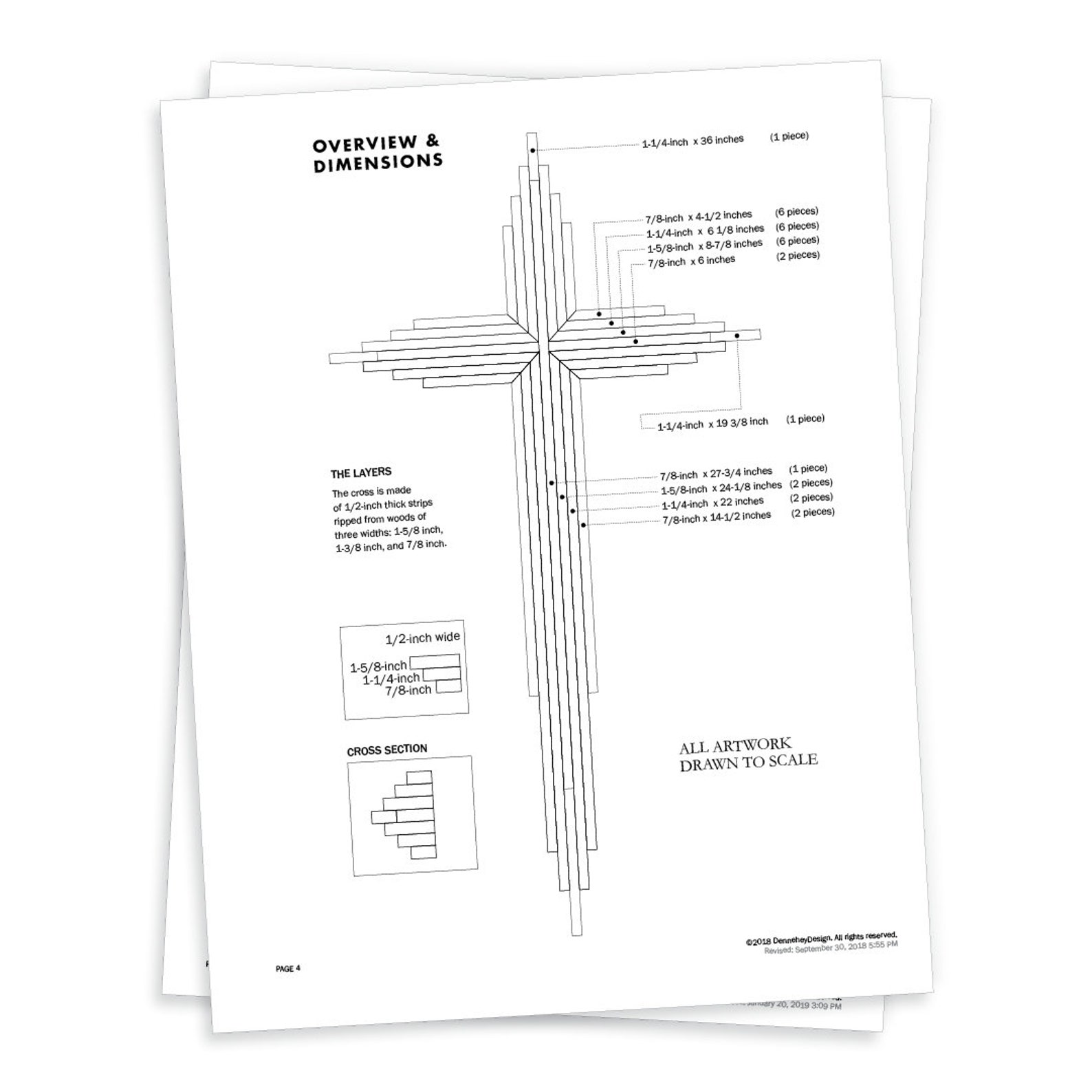 Two-foot-tall DIY Wooden Cross Plans - Etsy