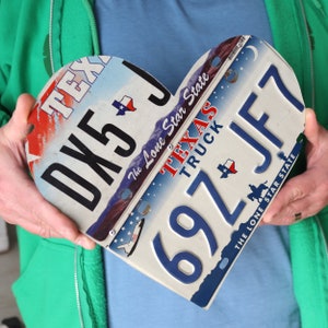 Upcycled State License Plate Hearts - Etsy