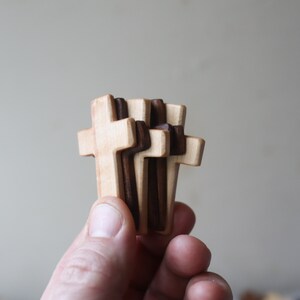 Solid Wood Pocket Crosses Maple and Walnut - Etsy