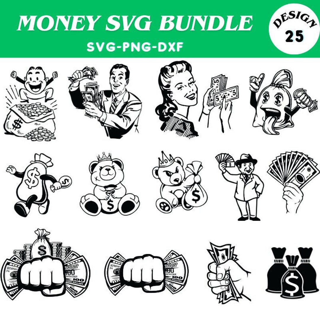 Dollar SVG, Monay Bag SVG, Dollar Sign SVG Bundle, Dollar Sign Clip Art ...