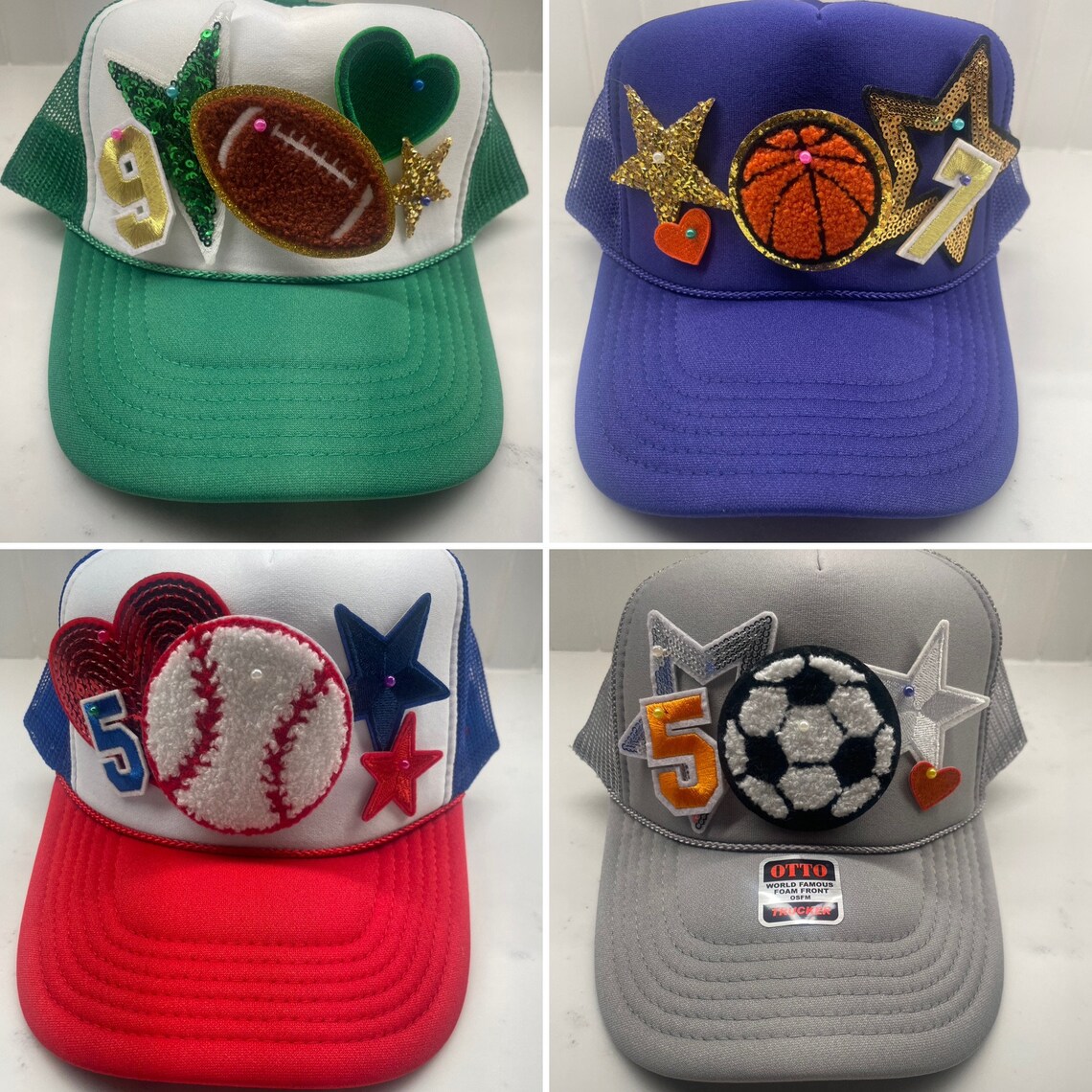 Sports Hat With Number and 3 Additional Patches - Etsy