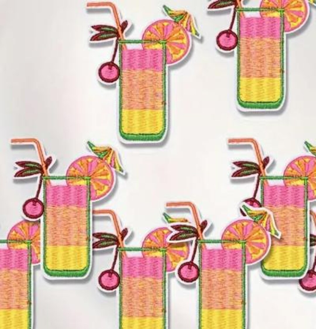 Tropical Cocktail Iron on Patch - Etsy