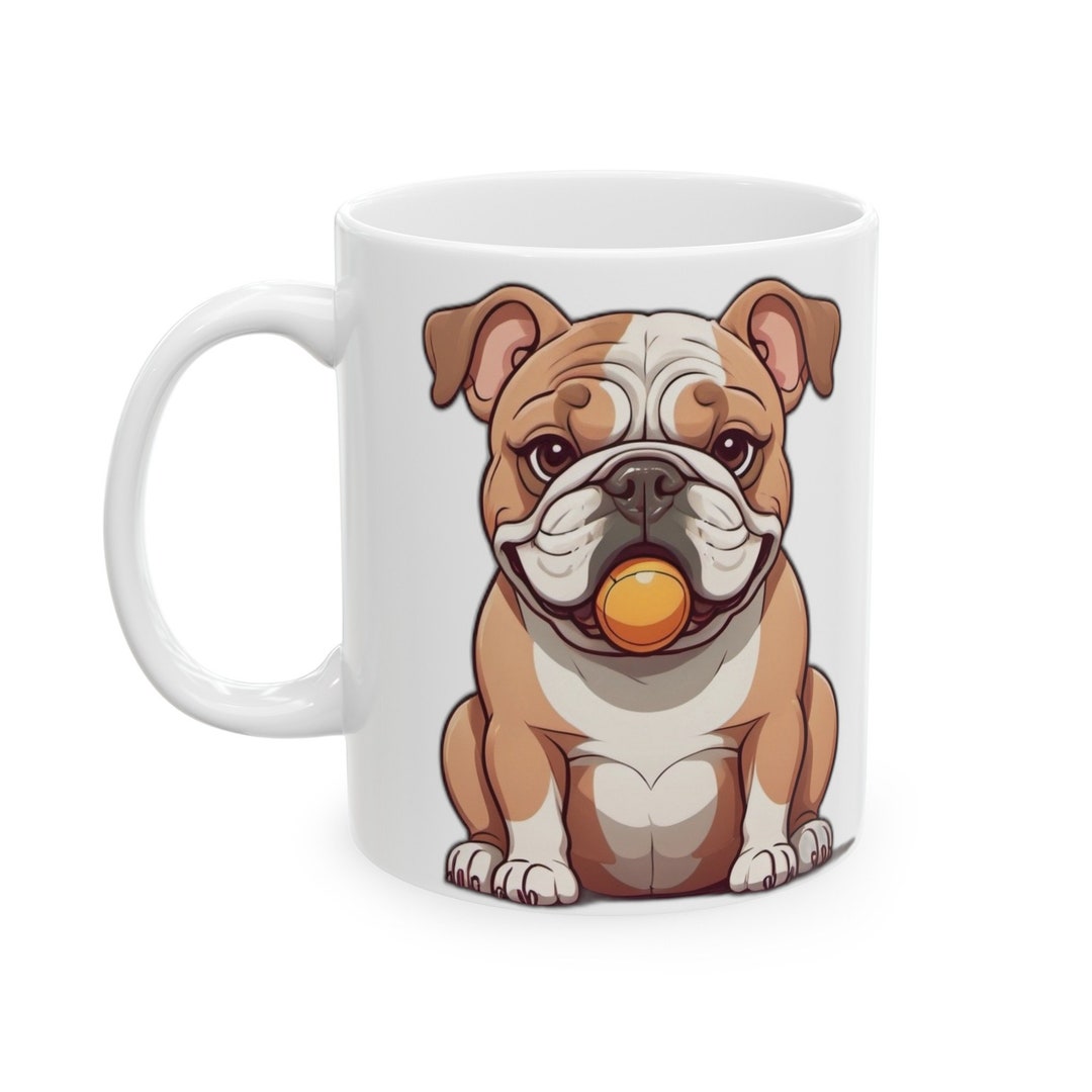 Bulldog Mug Cartoon Bulldog Dog Mug BPA Free Microwave Safe - Etsy