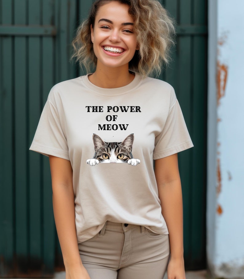 The Power of Meow Tshirt-funny Cat Tshirt,cat Lover Tee,adult Funny Cat ...