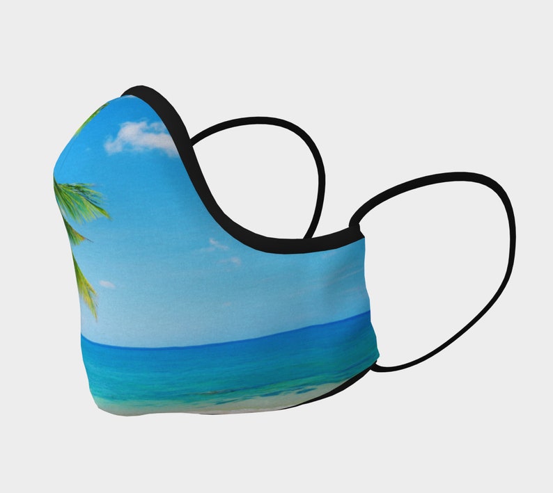 Palm Tree Beach Cotton Face Mask With Adjustable Nose Piece | Etsy