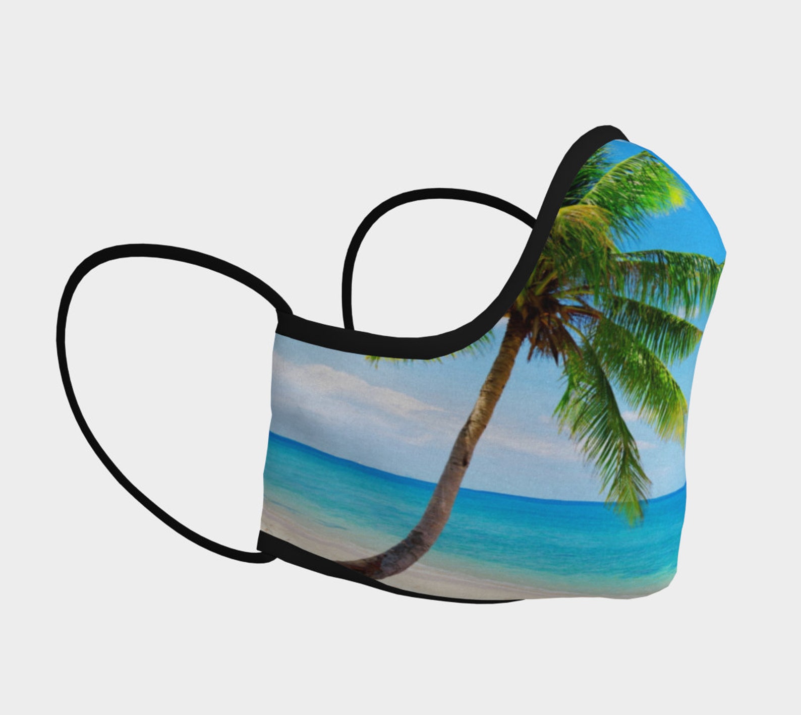 Palm Tree Beach Cotton Face Mask With Adjustable Nose Piece | Etsy