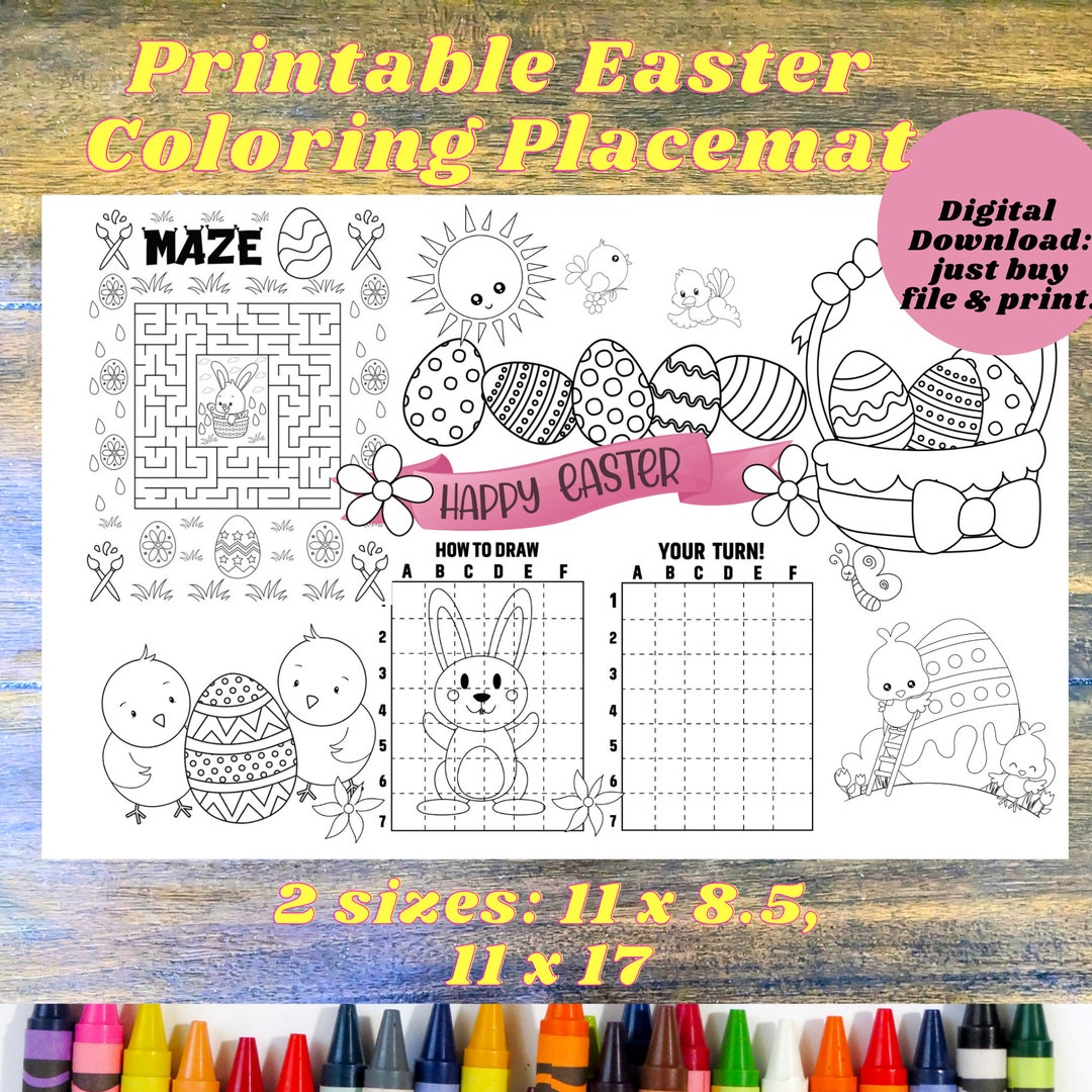 Printable Easter Activity Placemat / Digital Download Printable Easter ...