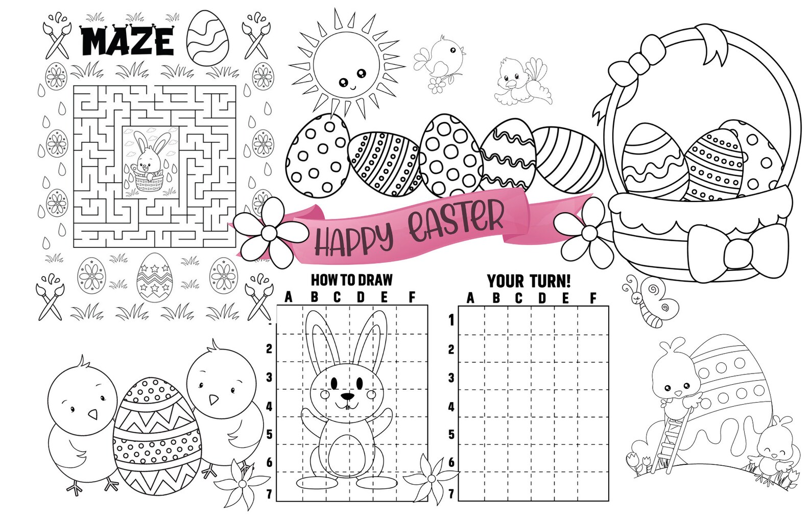 Printable Easter Activity Placemat / Digital Download Printable Easter ...