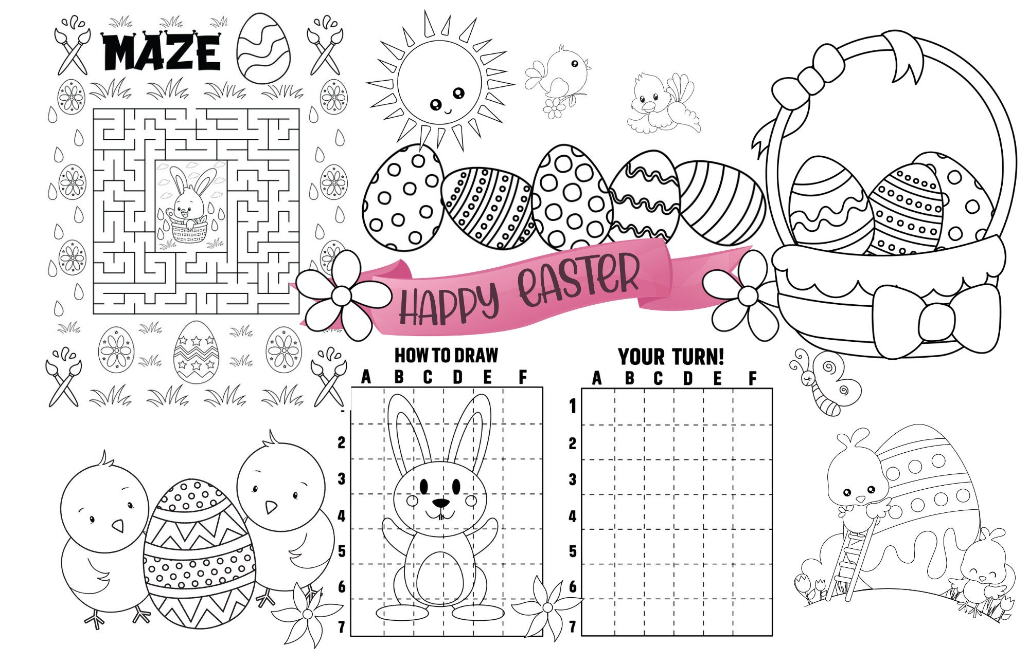Printable Easter Activity Placemat / Digital Download Printable Easter ...