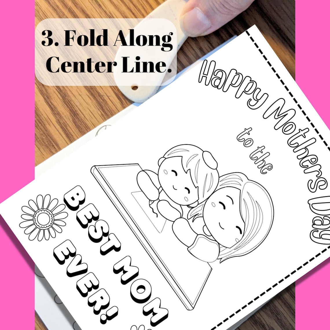 6 Printable Coloring Mothers Day Cards, Card to Mom From Kids, Mothers ...