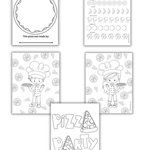 Printable Pizza Party Color Cut and Paste Activity / Pizza Coloring ...