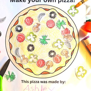 Printable Pizza Party Color Cut and Paste Activity / Pizza Coloring ...