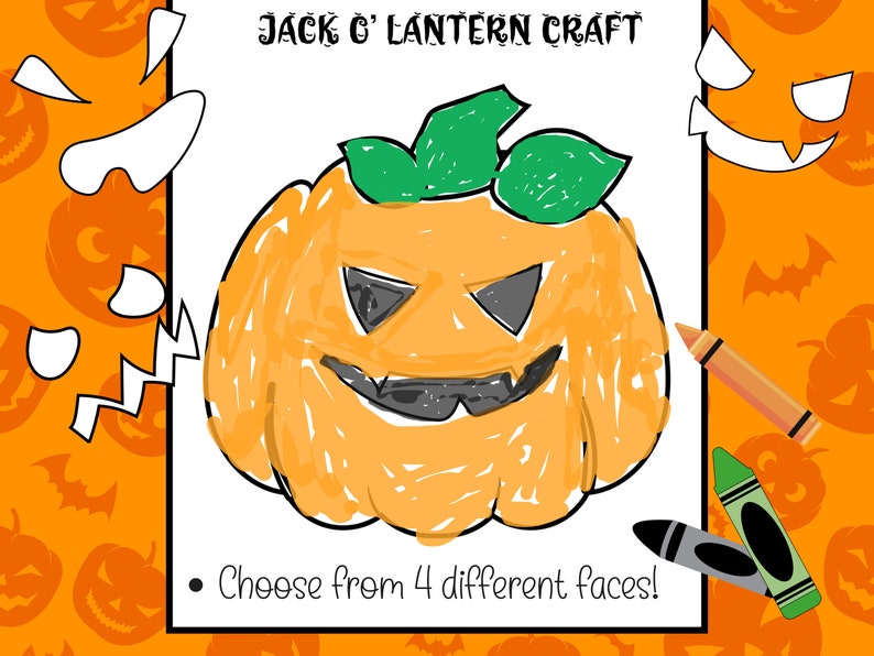 Printable Jack O' Lantern Craft – Kids Halloween Activity (digital ...
