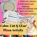 Printable Pizza Party Color Cut and Paste Activity / Pizza Coloring ...