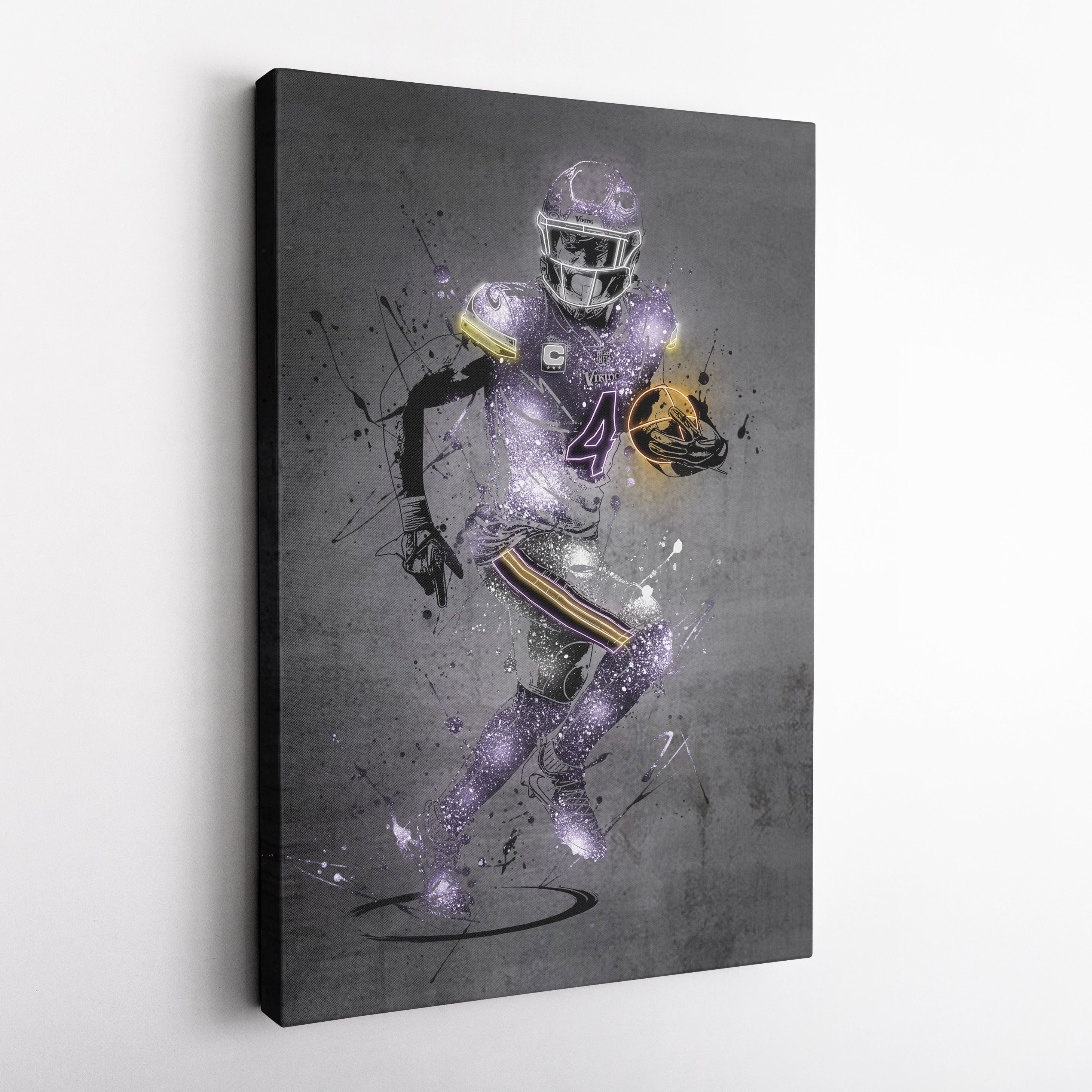 Dalvin Cook Poster Neon Splash Minnesota Vikings NFL Framed Poster ...