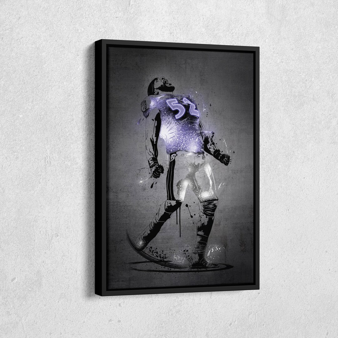 Ray Lewis Poster Neon Splash Baltimore Ravens NFL Framed Poster Canvas ...