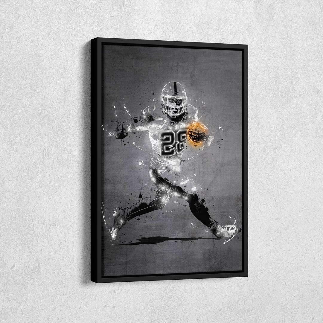 Josh Jacobs Poster Neon Splash Las Vegas Raiders NFL Framed Poster ...