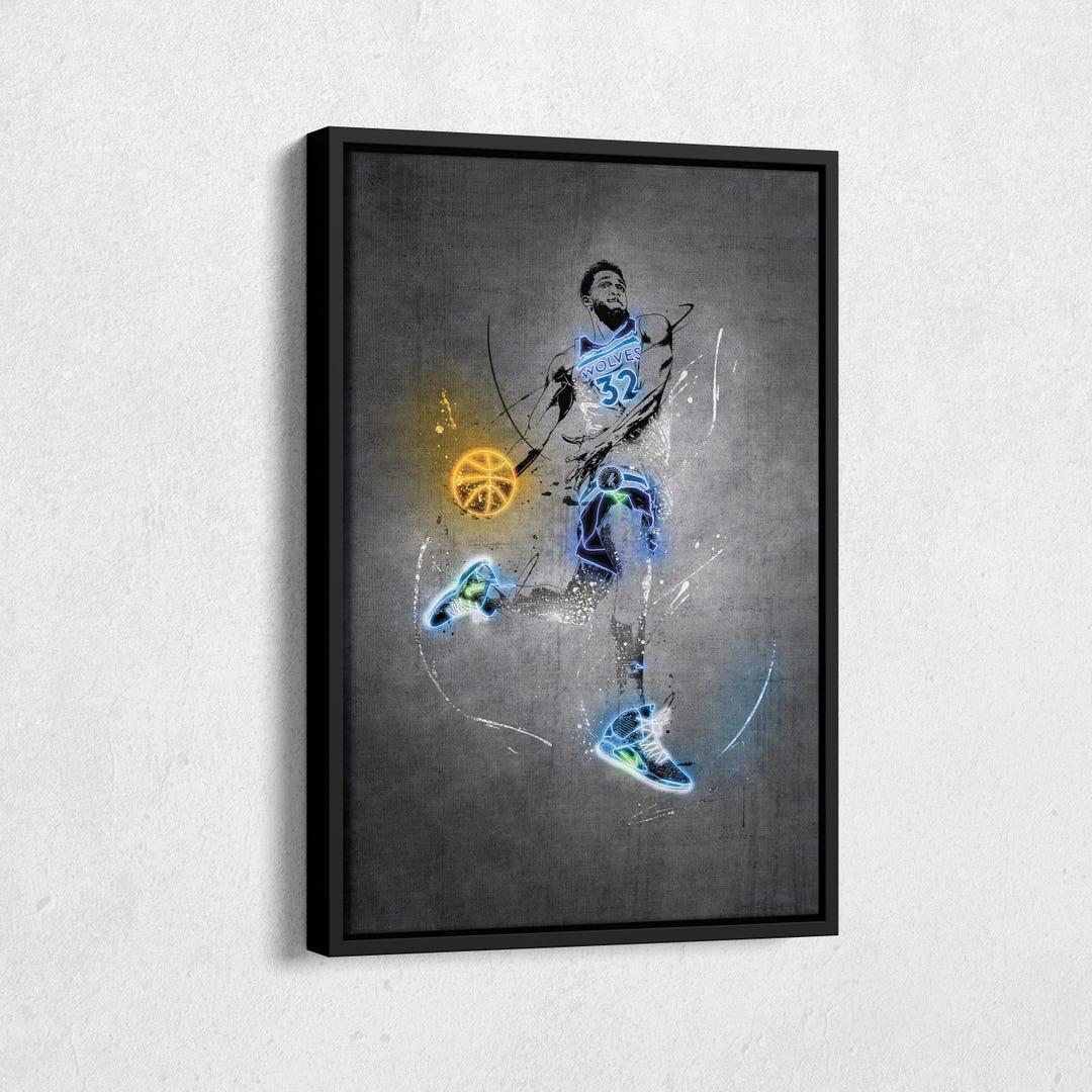 Karl-anthony Towns Neon Splash Poster Minnesota Timberwolves 32 NBA ...