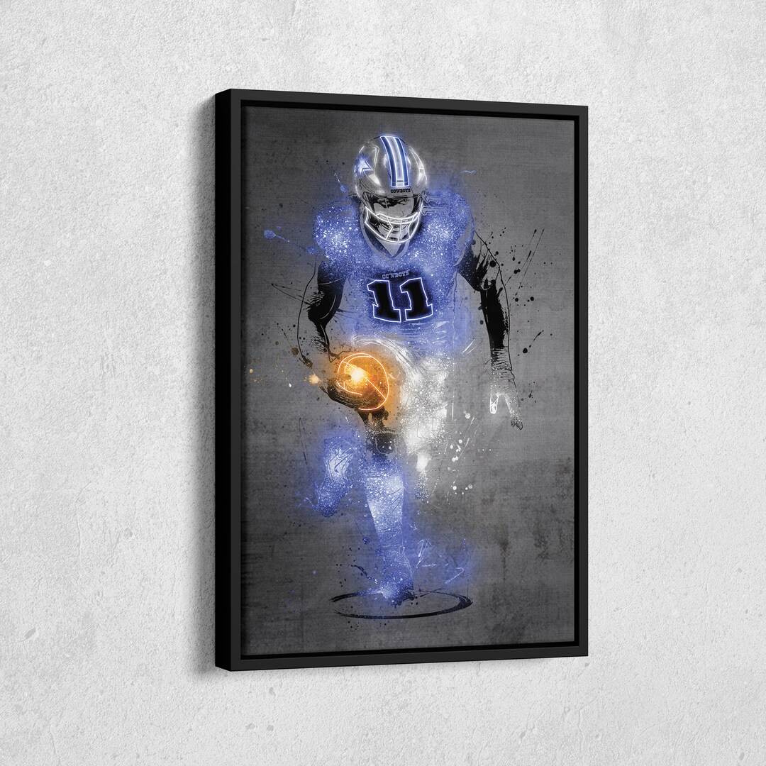 Micah Parsons Poster Neon Splash Dallas Cowboys NFL Framed Canvas Wall ...