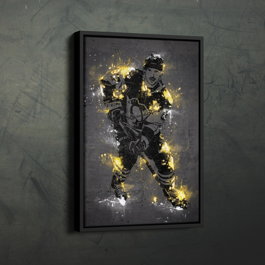 Sidney Crosby Poster Neon Splash Pittsburgh Penguins NHL Framed Canvas ...