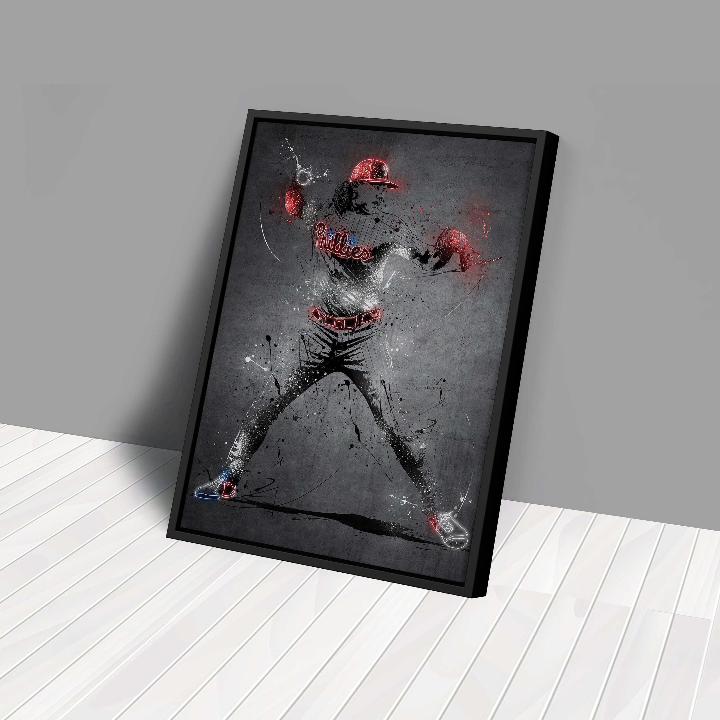 Alec Bohm Poster Neon Splash Philadelphia Phillies MLB Framed Canvas ...
