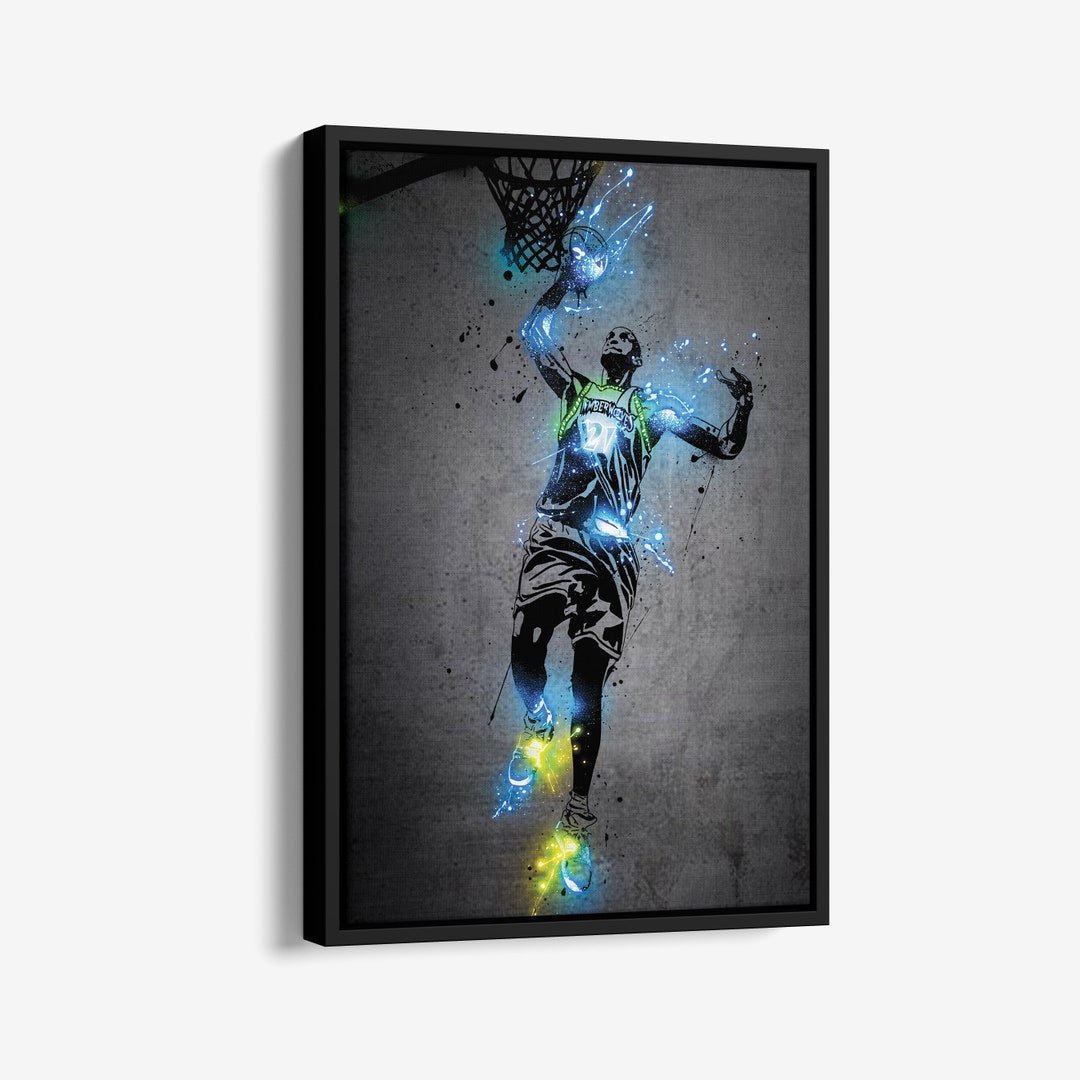 Kevin Garnett Poster Neon Splash Dunk Minnesota Timberwolves NBA Framed ...