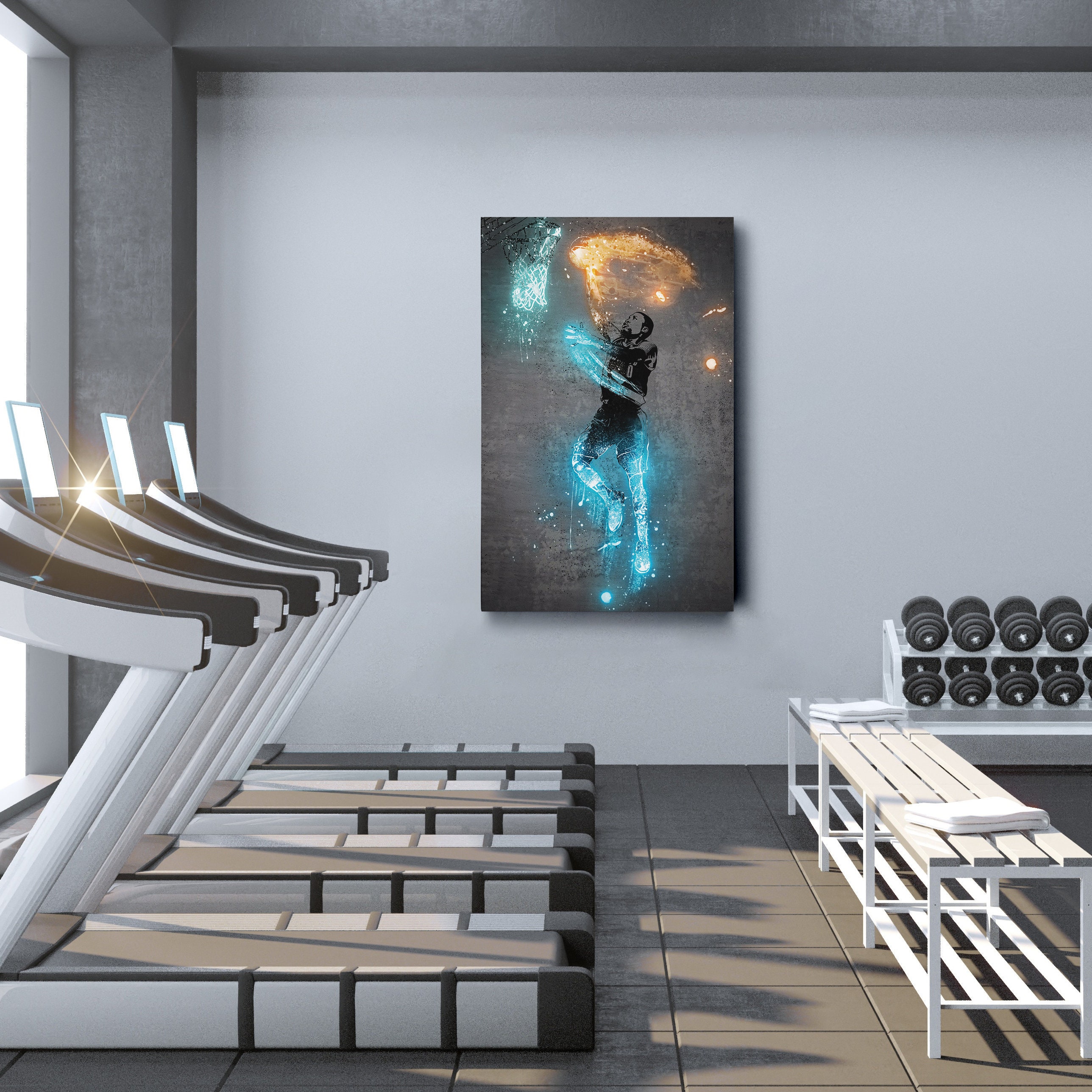 Damian Lillard Poster Neon Splash Portland Trail Blazers NBA Framed ...