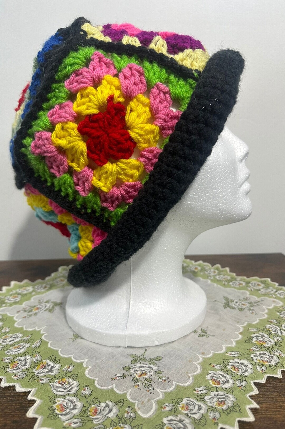 Crochet Granny’s Multi Colored Bucket Hat - Etsy