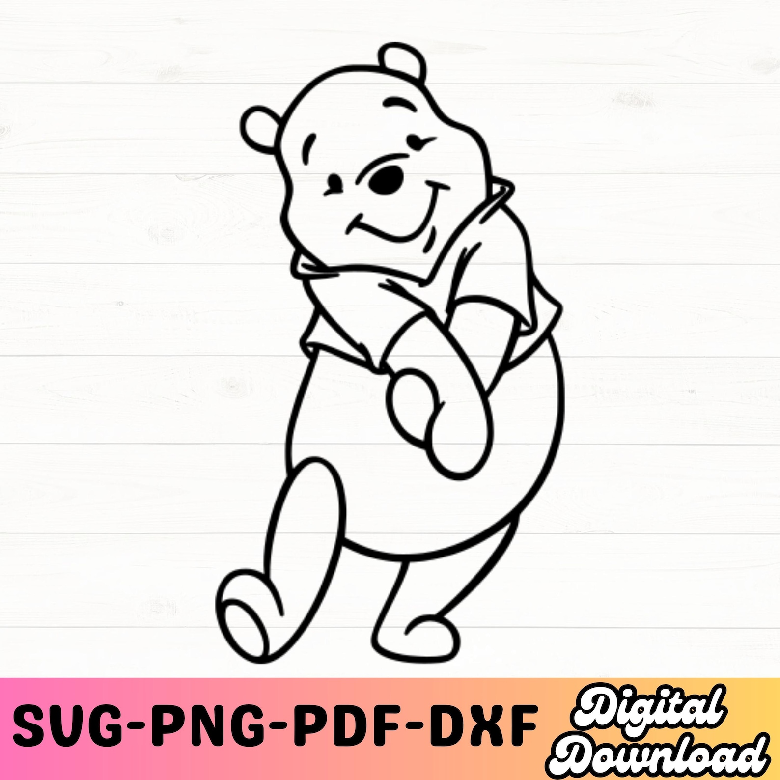 Winnie the Pooh Svg, Winnie the Pooh Clipart, Winnie the Pooh Outline ...