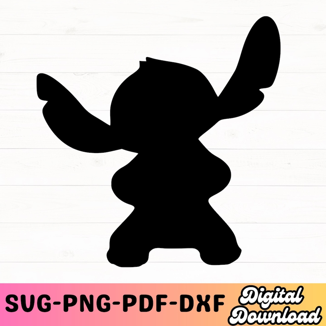 Stitch Silhouette Svg, Png, Pdf, Dxf (transparent Background) - Etsy